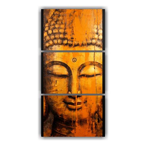 Cuadro Decorativo Buddha Abstracto En Oro Y Naranja DecoCuadros