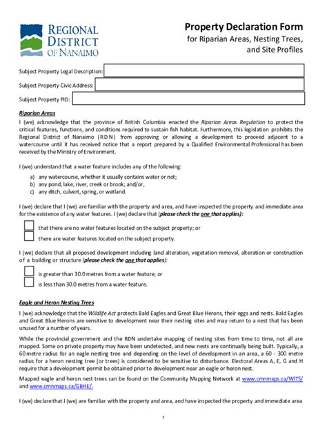 Fillable Online Property Declaration Form Rdnbcca Fax Email Print