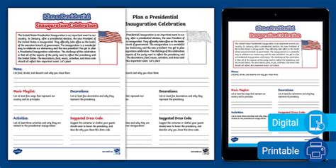 Plan A Presidential Inauguration Celebration Activity