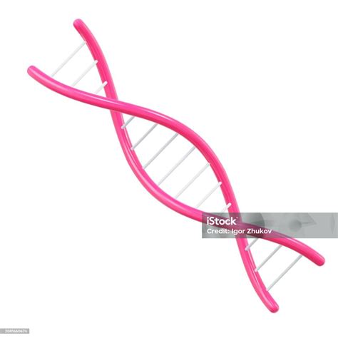 Molecular Pink Dna Strand Structure Icon 3d Stock Vector Illustration On Isolated Background
