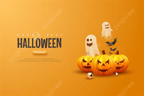 Halloween Pumpkin Orange Background Illustration Poster Template