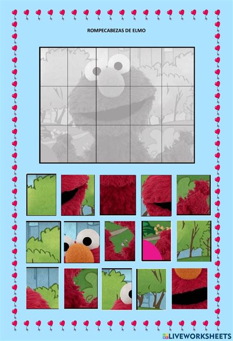 Rompecabezas Elmo Worksheet Alfabeto Preescolar Actividades Escolares Actividades