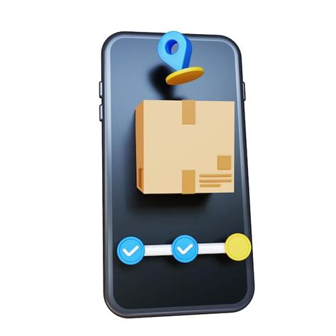 Premium Psd 3d Mobile Package Tracking App With Location Pin And Progress Bar Realtime