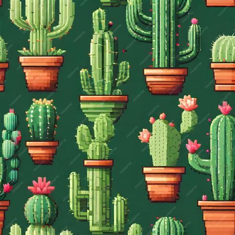 Premium Photo Cactus Pixel Art Design Cactus Creative Plant