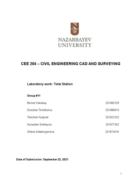 Group 11 Laboratory Work 2 Total Station Pdf Surveying Cartesian Coordinate System