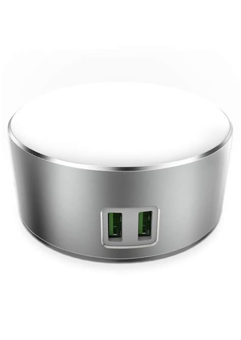 Siyoteam Usb Punjač Ldnio 2 Porta 5v 2 4a 12w Sa Led Lampom Srebrna