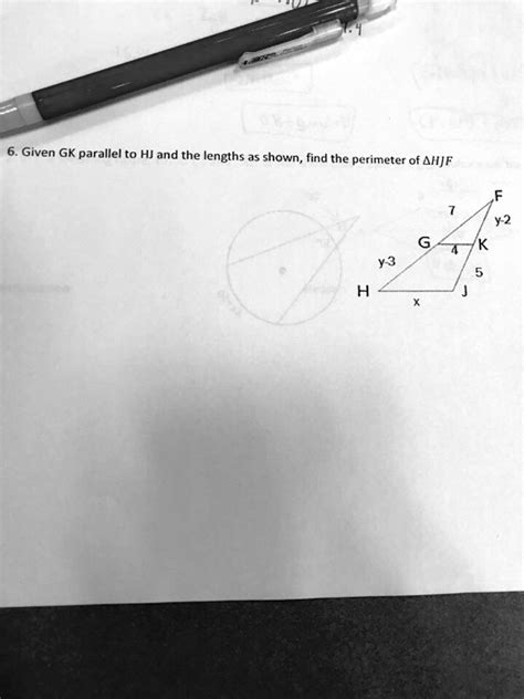 Given GK Is Parallel To HJ And The Lengths As Shown Find The Perimeter