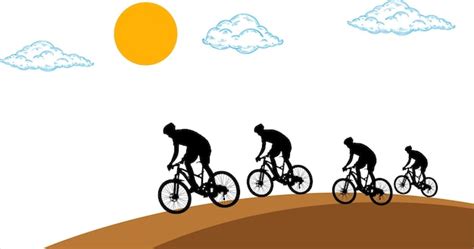 Paseo En Bicicleta Vector Premium