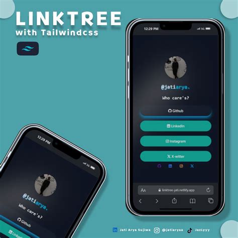 i created a linktree with tailwind labs css framework technology you