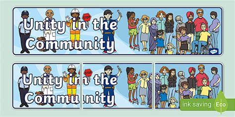 Unity In The Community Display Banner Teacher Made