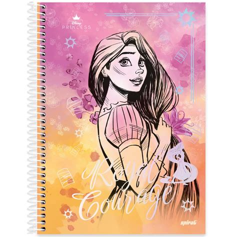 Caderno universitário capa dura x folhas Princesas Spiral Pn PT UN
