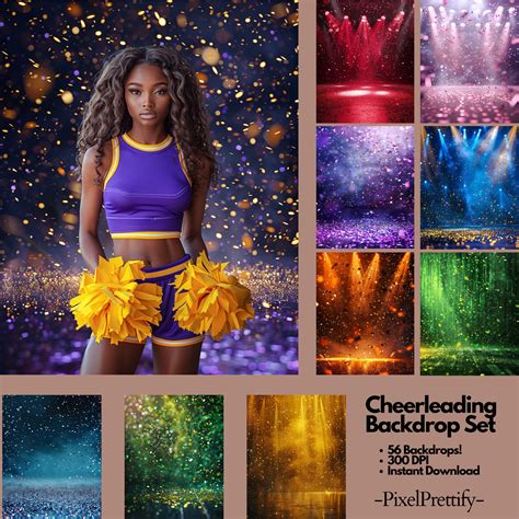 56 Cheerleader Digital Backdrops For Sports Photography Cheer