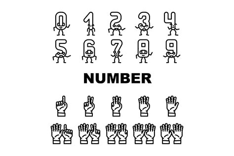 Number Character Cute Icons Set Vector Graphic By Sevvectors · Creative