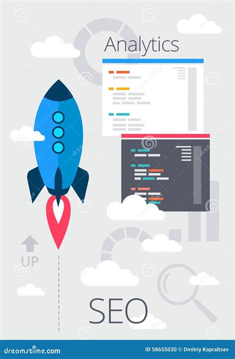 Flat Design Vector Concept Of Seo Stock Vector Illustration Of Improve Analytics 58655030