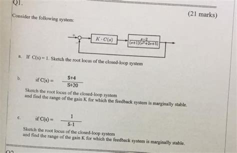 Solved Q1 21 Marks Consider The Following System