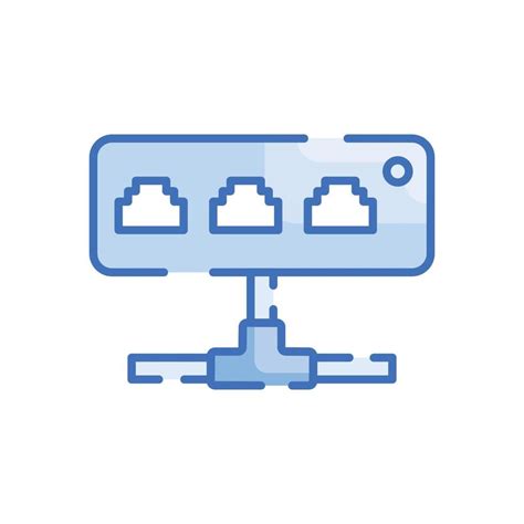 Network Hub Vector Blue Icon Cloud Computing Symbol Eps 10 File