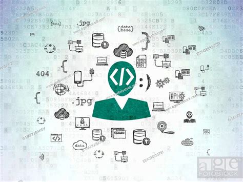Programming Concept Painted Green Programmer Icon On Digital Paper