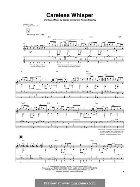 Careless Whisper By A Ridgeley G Michael Sheet Music On Musicaneo