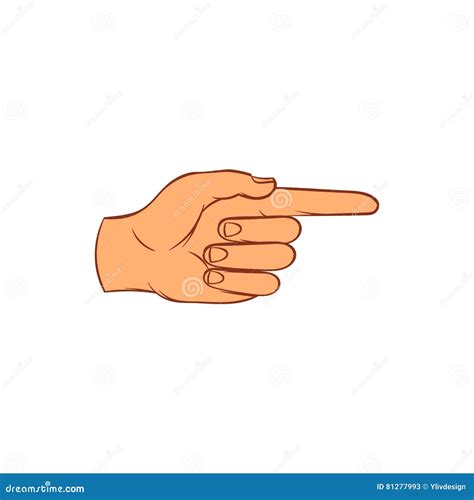 Apontando O ícone Do Gesto De Mão Estilo Dos Desenhos Animados