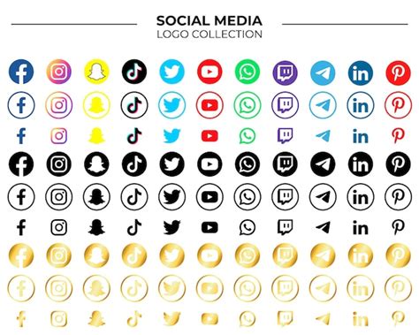 Premium Vector Social Media Vector Logo Collection
