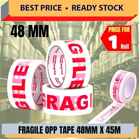 Okada Fragile Tape 48mm X 45m Mudah Pecah Fragile Packaging Tape