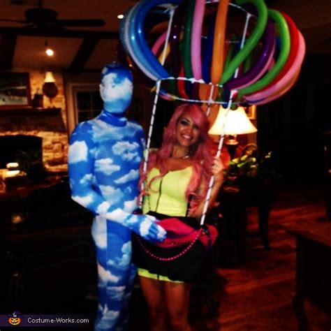 Hot Air Balloon And Blue Sky Couples Halloween Costume Creative Diy