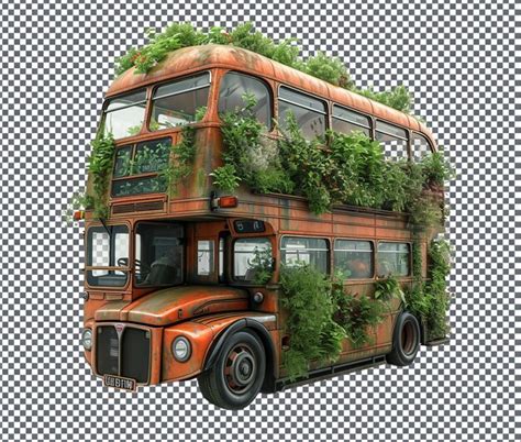 Beautiful Double Decker Bus Converted Isolated On Transparent