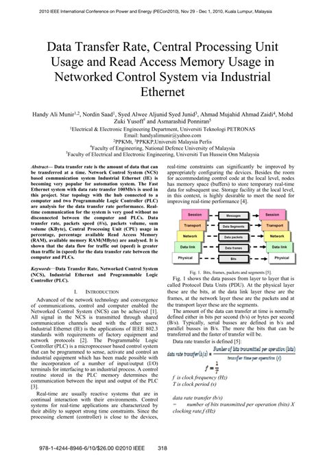 Pdf Data Transfer Rate Central Processing Unit Usage And Read Access