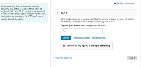 solved a review constants three polarizing filters are