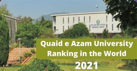 Quaid E Azam University Ranking In The World 2024