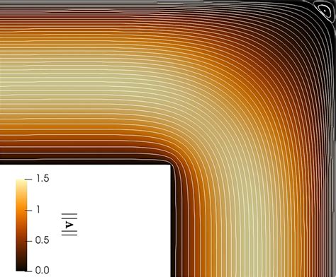 Contour Plot Of The Velocity Magnitude For The Newtonian Fluid Model