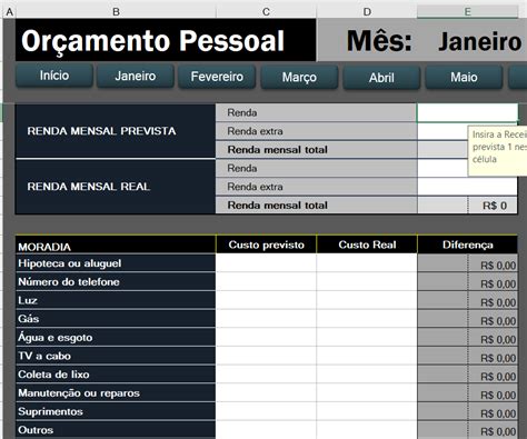 Planilha De Or Amento Pessoal Loja Planilhas Pr Ticas