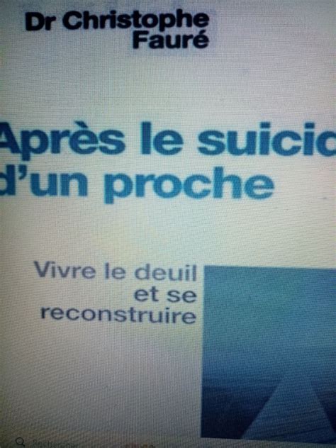 Après Le Suicide Dun Proche Dr Faure Christophe