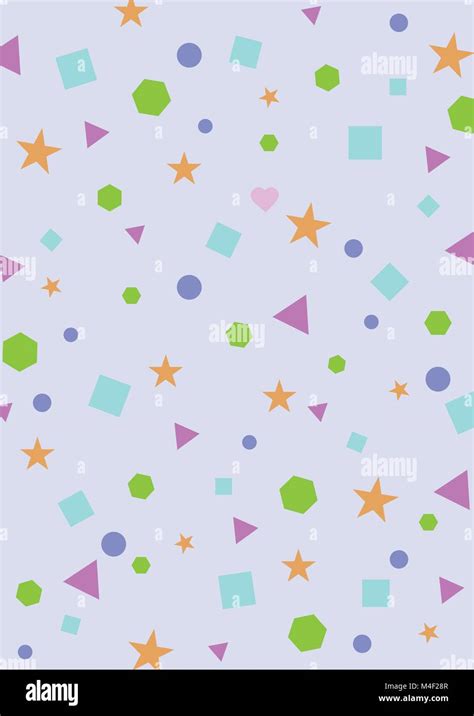 Seamless Fabric Pattern With Colorful Shape Of Star Triangle Square Hexagonal Circular For