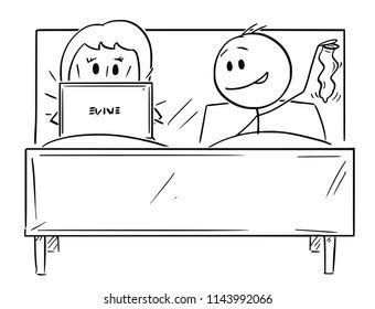 Cartoon Stick Drawing Conceptual Illustration Couple Stock Vector Royalty Free