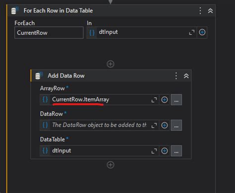 Activity Add Data Row Inside For Each Row In Datatable Studio