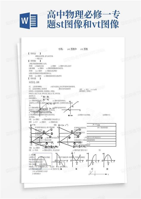高中物理必修一专题s T图像和v T图像word模板下载编号qdxdpmep熊猫办公