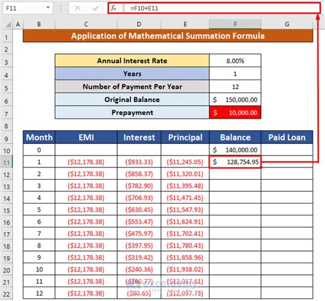 emi calculator with prepayment option in excel sheet with easy steps