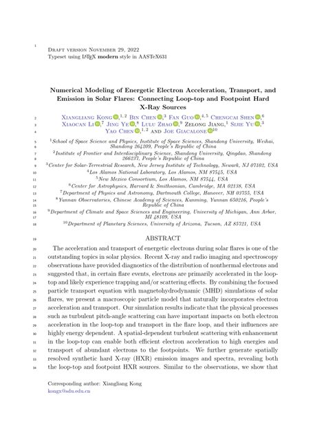 Pdf Numerical Modeling Of Energetic Electron Acceleration Transport And Emission In Solar