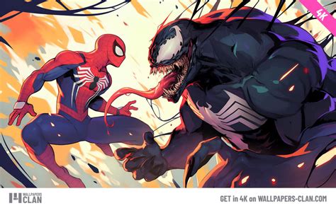 Spider Man Vs Venom Battle Desktop Wallpaper Download In 4k
