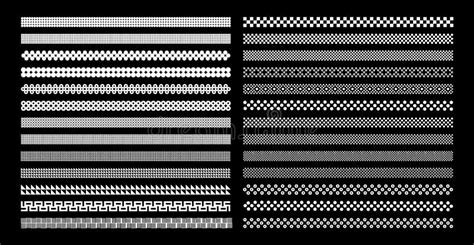 Flat Abstract Shape Divider Border Design Set Stock Vector Illustration Of Horizontal