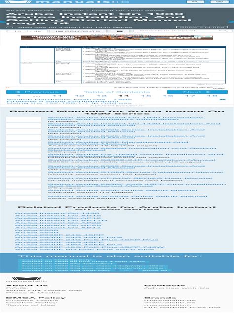 Aruba Instant On 1930 Series Installation And Getting Started Manual