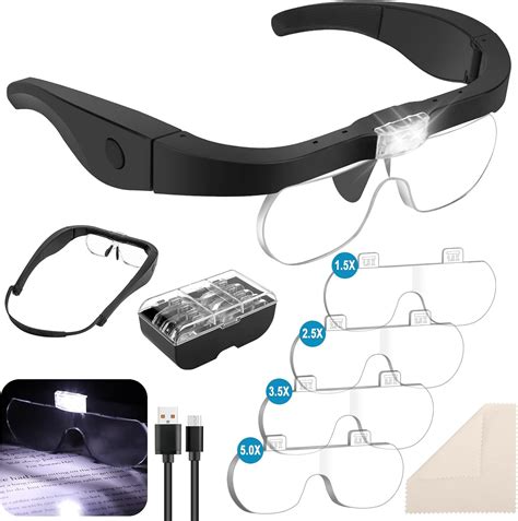 Magnifying Glass With Light Sunjoyco Rechargeable Magnifying