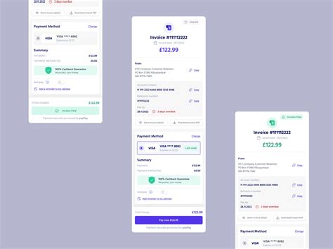 Mobile Tool For Paying Invoices App Ui Design Web App Design Invoice Design