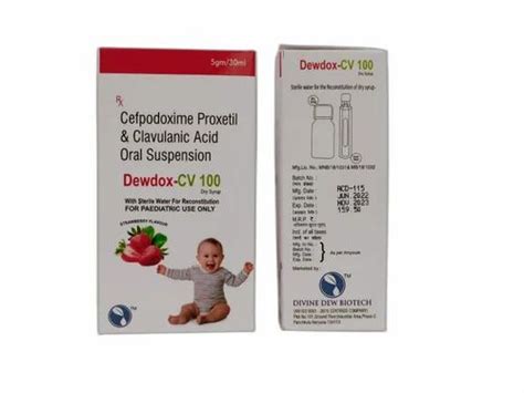 Dewdox Cv 100 Antibiotic Cefpodoxime Proxetil Clavulanic Acid Oral