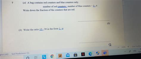 solved 7 a a bag contains red counters and blue counters only