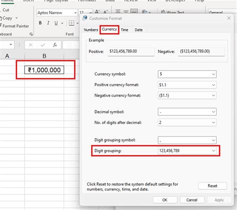 How Do I Display And Thousand Separators In A Excel Spreadsheet That By Default Displays