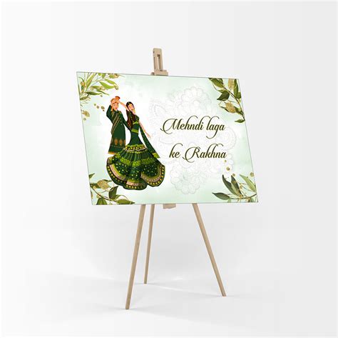Mehndi Party 101 A1 Mounted Welcome Poster Shadicardscom