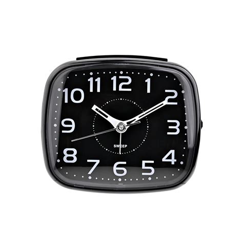 Hometime Alarm Clock Square With Illuminated Button Black Case