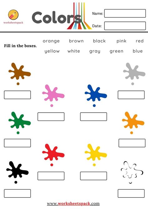 Colors Worksheets Pack Worksheetspack Kindergarten Coloring Pages